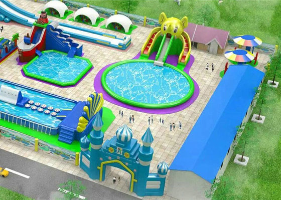 Waterproof PVC Inflatable Water Park For Entertaint EN14960 / BV / CCC